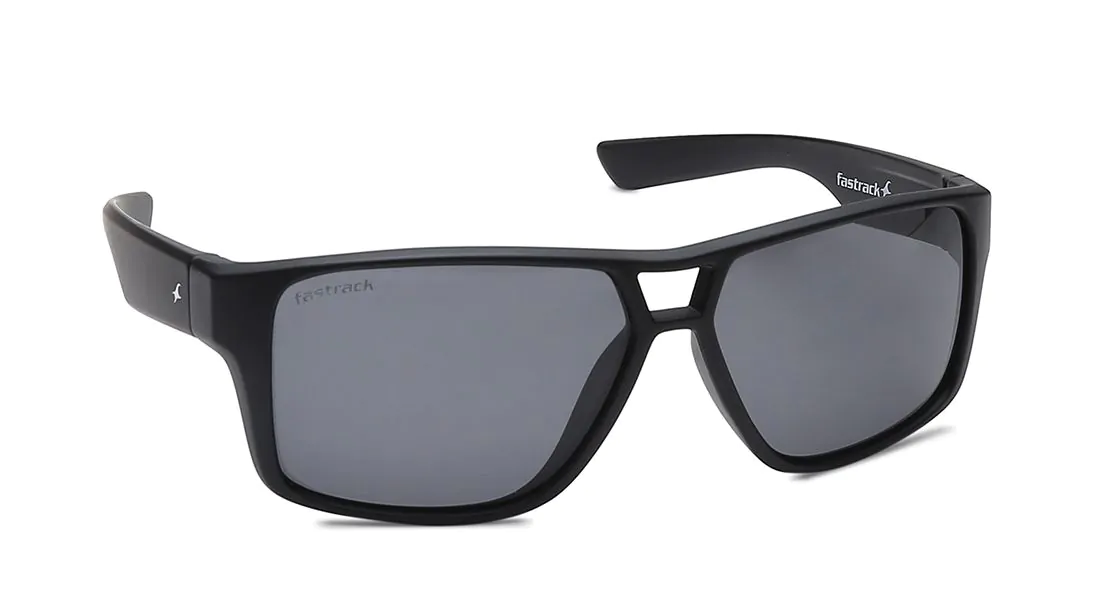 Fastrack Black Wraparound Sunglass (P419BK4P|60)